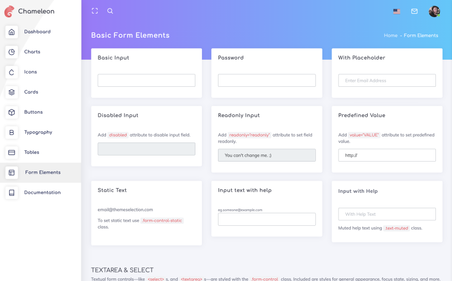 Chameleon Dashboard FREE - Bootstrap 4