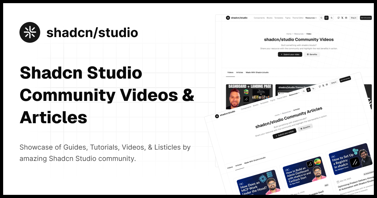 Shadcn Studio Community Articles - Shadcn Studio