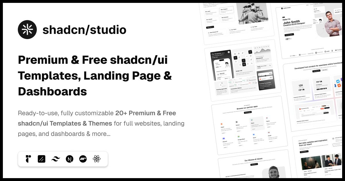 Shadcn Templates Free & Pro - Shadcn Studio