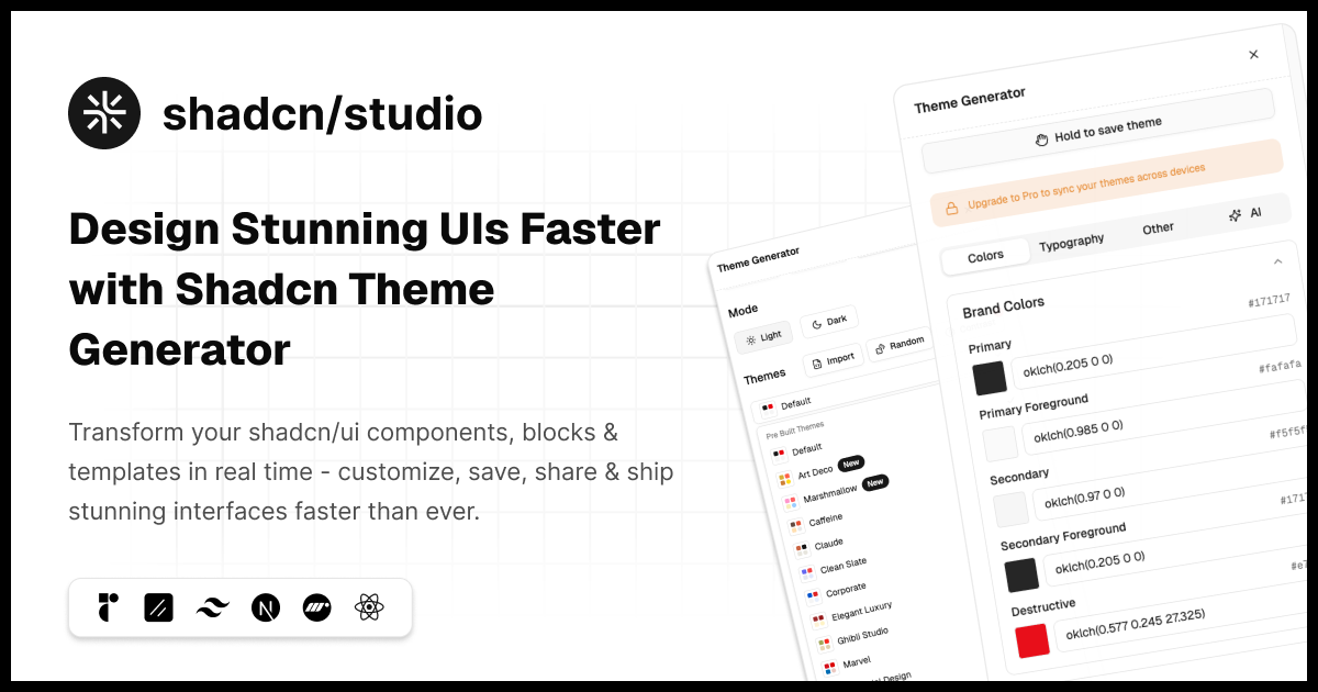 Shadcn Theme Generator - Shadcn Studio