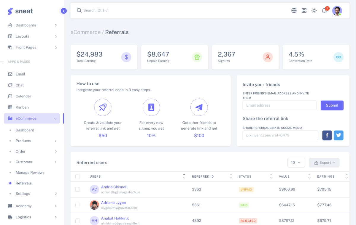 Sneat Mui Next Js Admin Template